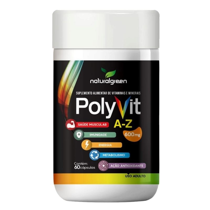 Multivitaminico Polyvit A-Z Natural green + MIMO | Shopee Brasil