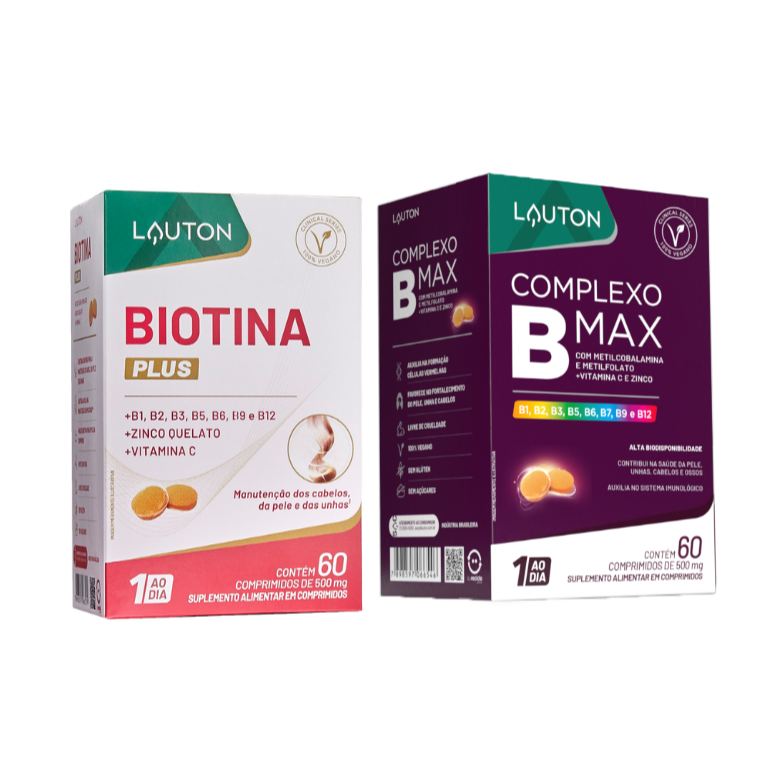 Kit Biotina Plus + Complexo B Max (60 cápsulas) - Lauton | Shopee Brasil