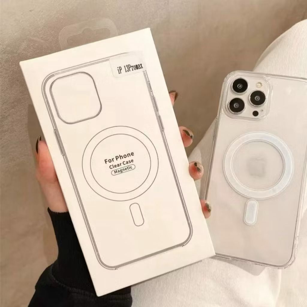 Capa Capinha Transparente Magnética Anti Impacto TPU PC Case Para IPhone 11 12 13 14 15 16 Pro ...