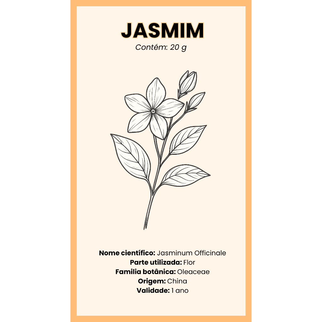 Jasmim Importada Chinesa - Jasminum Officinale 20g | Shopee Brasil