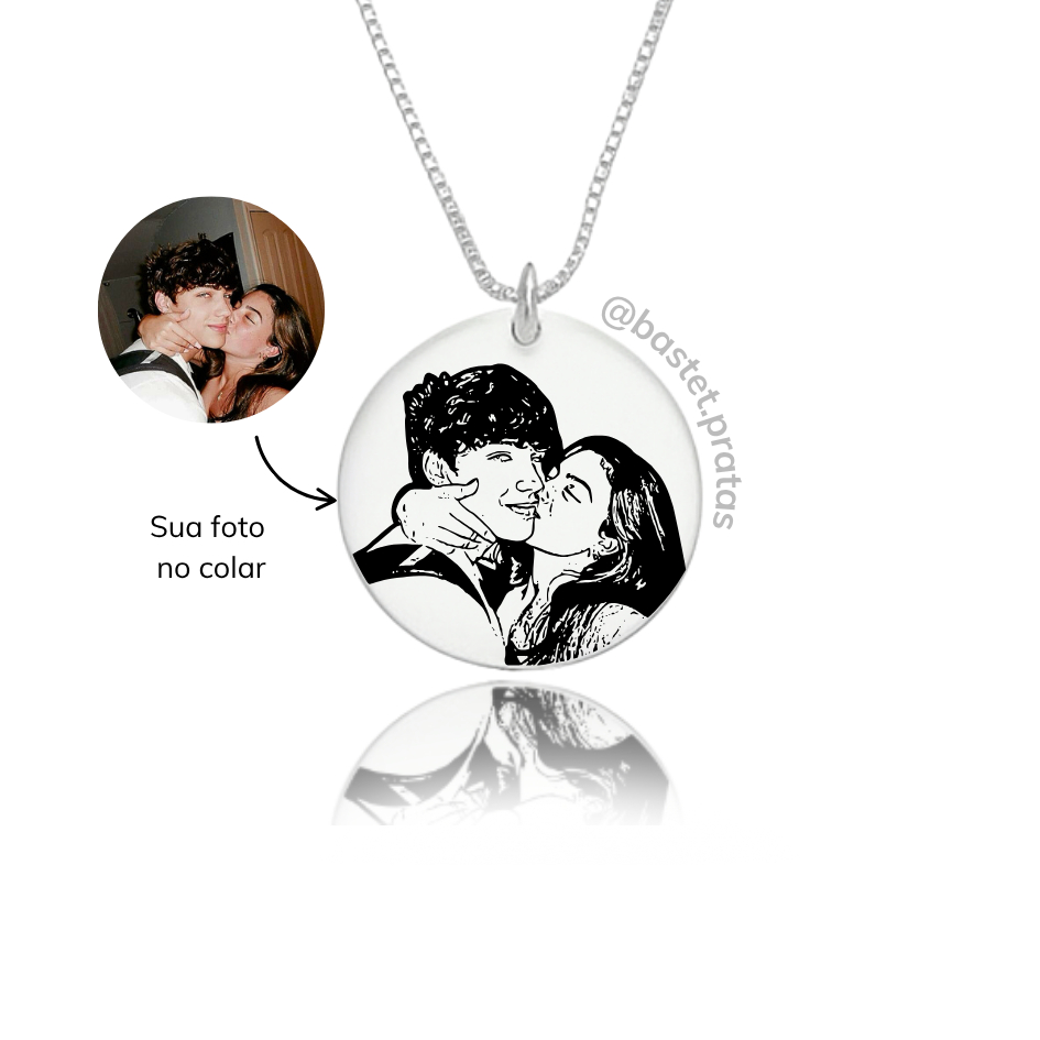 Colar com Foto Unissex Personalizado Fotogravação Feminino e Masculino ...
