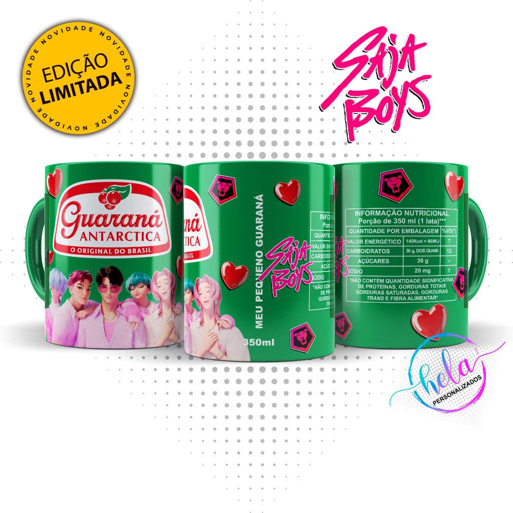 Caneca Kpop Demon Hunters Saja Boys Personalizada Meu Pequeno Guaraná ...