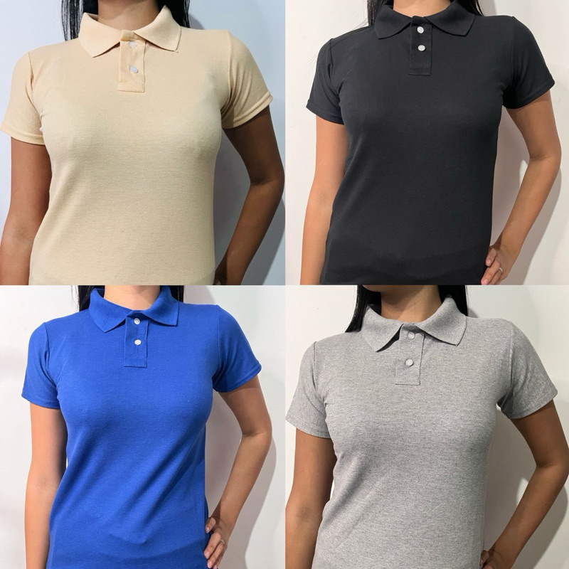 Polo Baby Look Feminina Piquet | Shopee Brasil