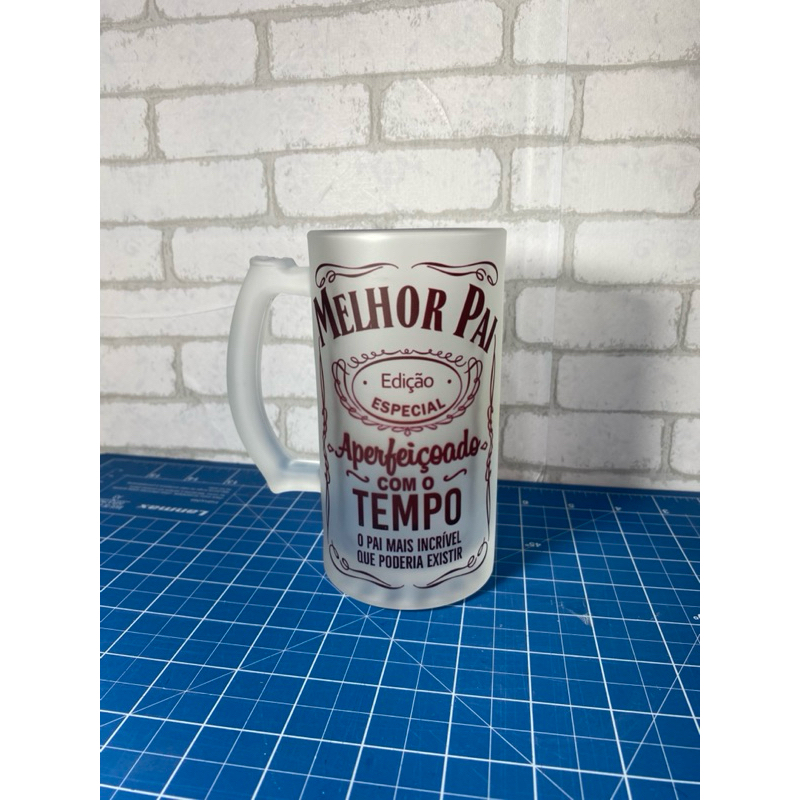 Caneca de Chopp Personalizada “DIA DOS PAIS” 460ml em vidro Jateado | Shopee Brasil
