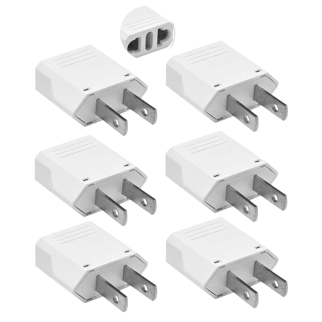 Adaptador Tomada Americano Brasileiro X Chato *branco Converte pinos ...