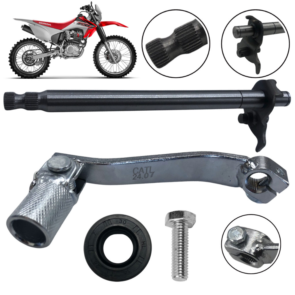EIXO CAMBIO PEDAL PASSADOR DE MARCHA E RETENTOR HONDA CRF 230 | Shopee ...