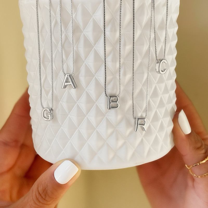 Colar com Letra Inicial Personalizado Feminino | prata 925 | Presente ...