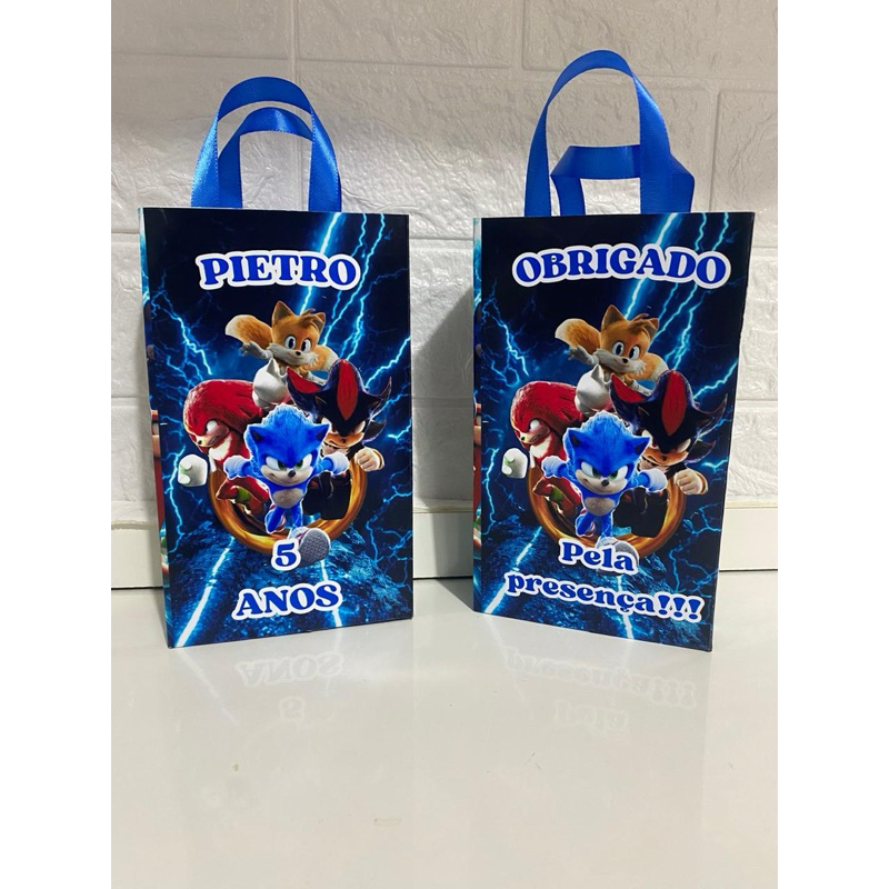 Lembrancinhas sacolinhas personalizadas Sonic b | Shopee Brasil