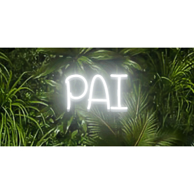 Painel neon - PAI - L:40cm x A:18cm - branco frio | Shopee Brasil