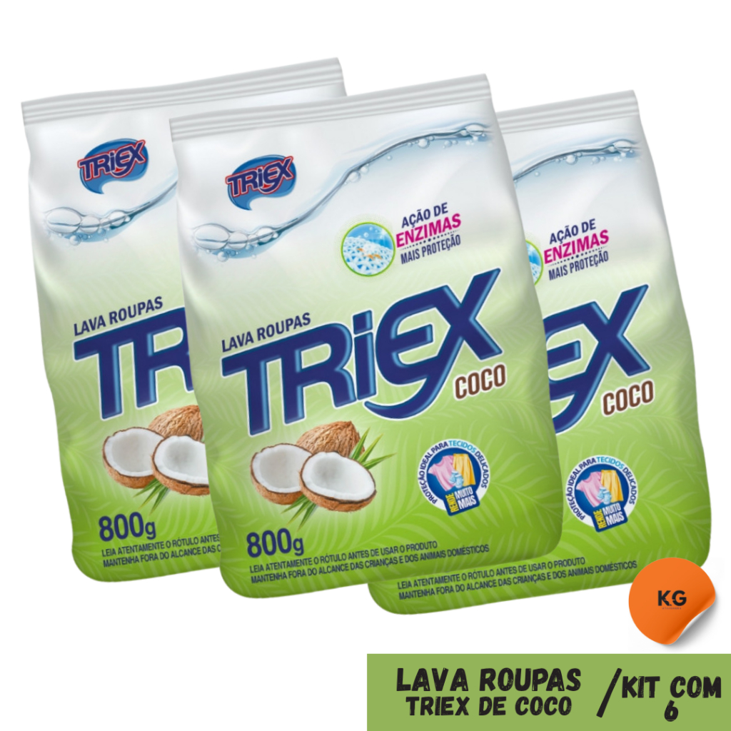 Sabão Em Pó Multiação TRIEX Kit C/ 3 Pacotes de 800gr envio imediato ...