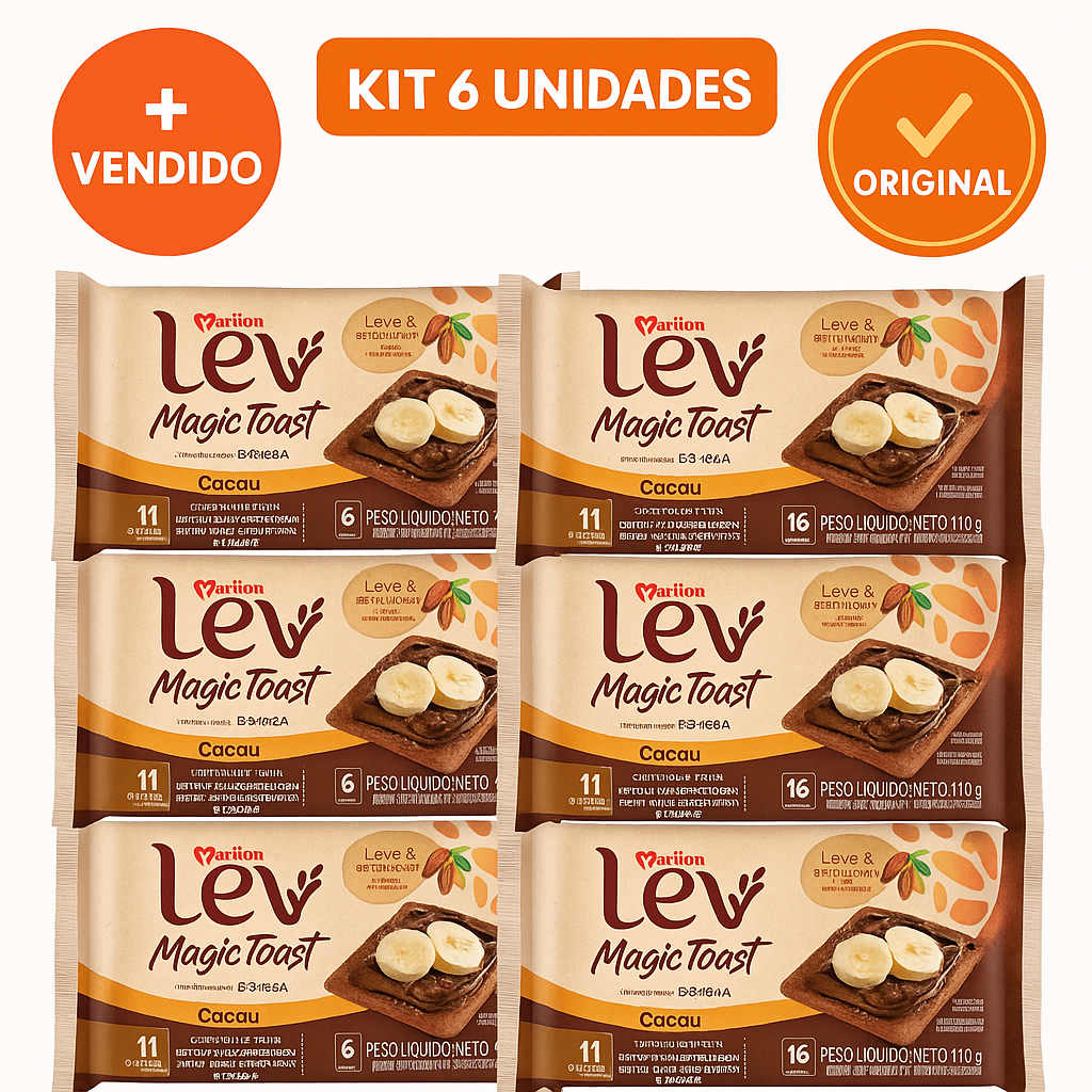 Kit C/6 Unid Torrada Lev Magic Toast Cacau 110g – Para Semana- Zero ...