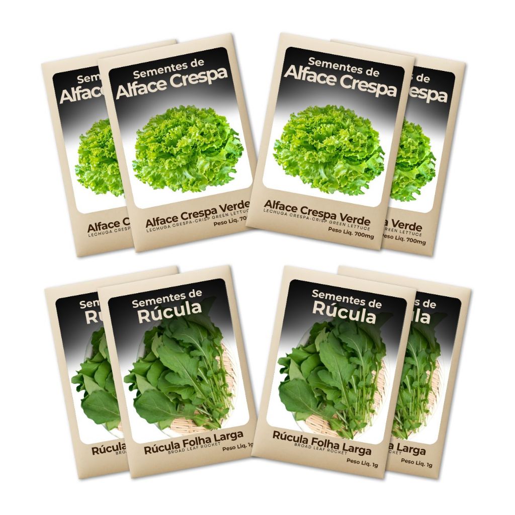 Sementes Alface e Rúcula Perfeita Para Cultivo Urbano Colha Verduras ...