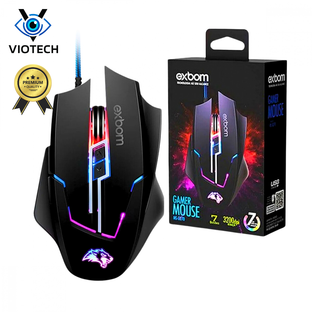 Mouse Gamer RGB MS-G270 – 7 Botões, Base Metálica, 3200 DPI, Alta ...