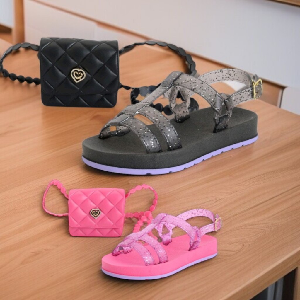 Conjunto Moda Bia + Bolsinha Kids Juvenil Cores Pink/Preta Para Meninas ...