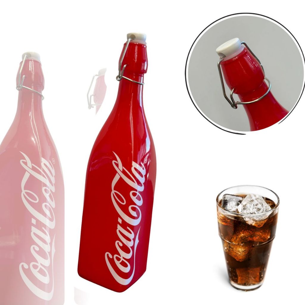 Garrafa Coca-Cola de Vidro 1L Retrô Tampa Hermética Decorativa Para ...