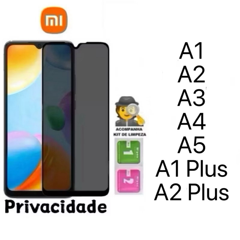 Película de vidro 3D Privacidade Anti Spy Para Xiaomi Redmi A5 A4 A1 A1 ...