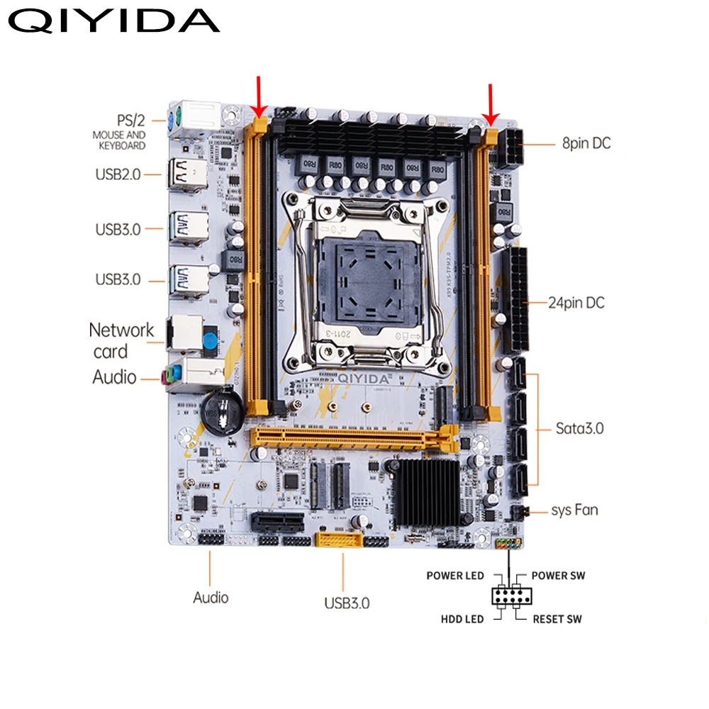 Kit Upgrade Gamer: Placa-Mãe X99 QIYIDA K9S (aceita modulo TPM 2.0 ...