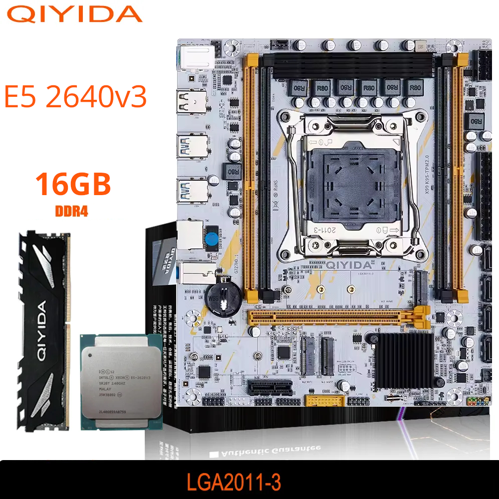 Kit Upgrade Gamer: Placa-Mãe X99 QIYIDA K9S (aceita modulo TPM 2.0 ...