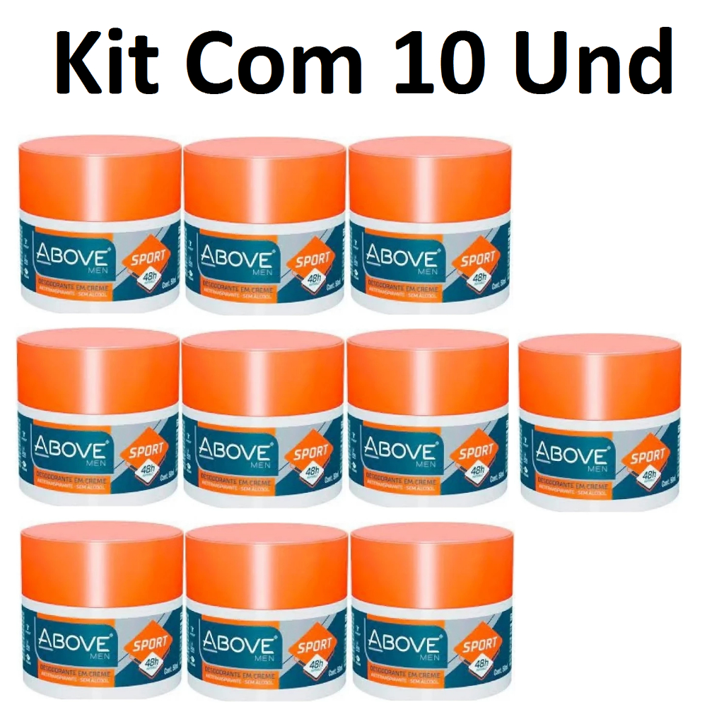 Kit 10 Desodorante Above Men Sport 50g | Shopee Brasil