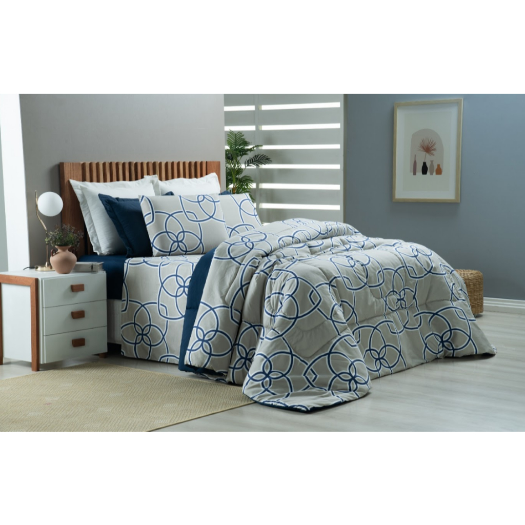 Edredom Casal Microfibra Dupla Face 400 fios 100% Polyester Promoção ...