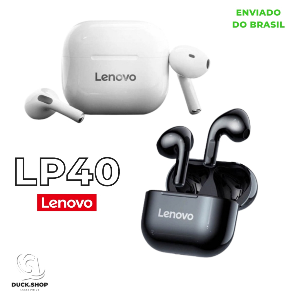 Fone de Ouvido Lenovo Thinkplus LP40 TWS sem fio Bluetooth Intra ...
