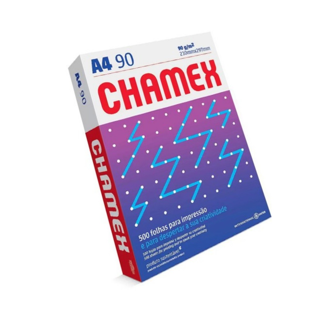 1 Resma Papel sulfite A4 90g 210x297 com 500 folhas - Chamex | Shopee ...