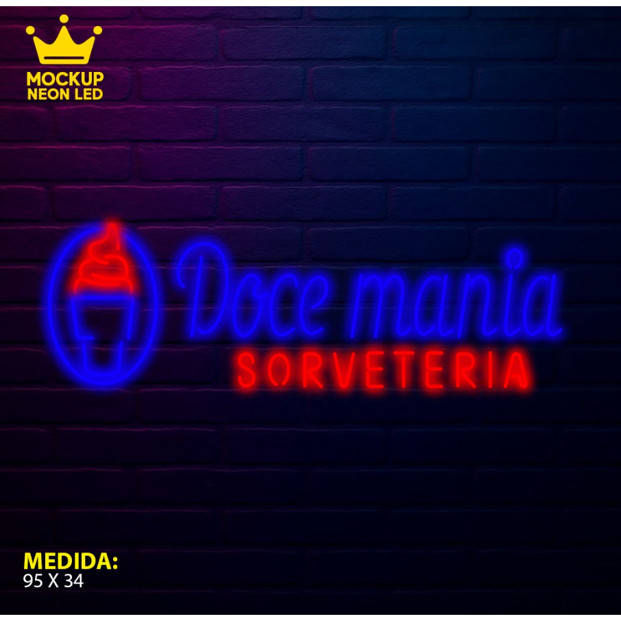 Painel LED Neon Personalizado em Acrílico Cristal 4mm - doce maia - cor ...