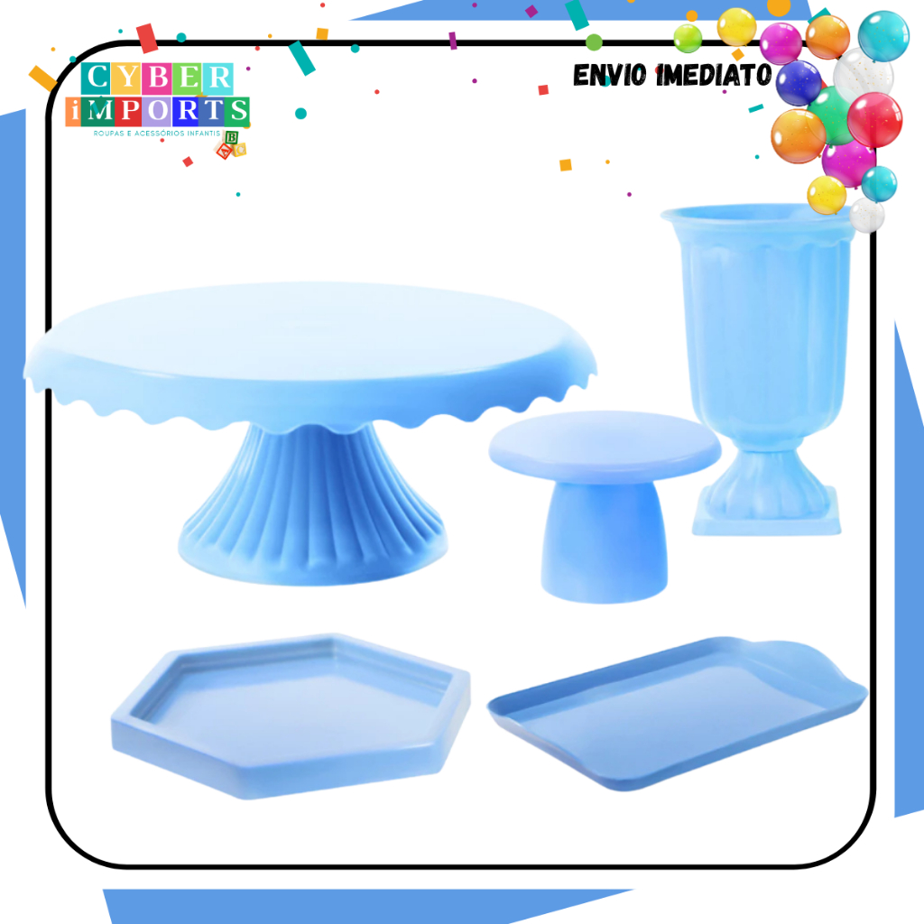 Kit Boleira Novidade de festa com Cake Renda 22cm +1 Vaso grego +1 Mini ...