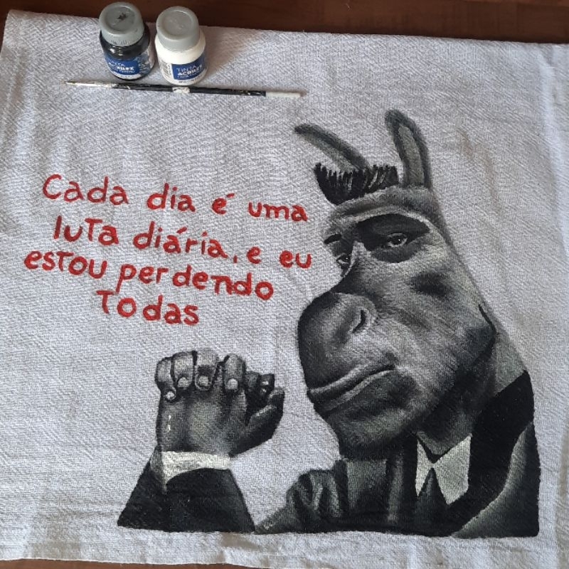 pano de prato burro meme frase engraçada | Shopee Brasil