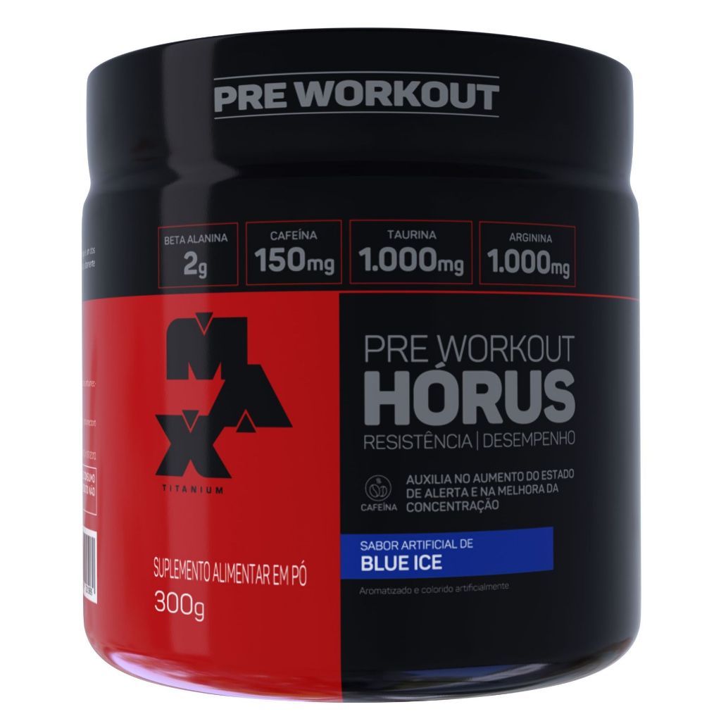 Pré Treino Horus Sabor Blue Ice Pre-Workout 300g - Max Titanium ...