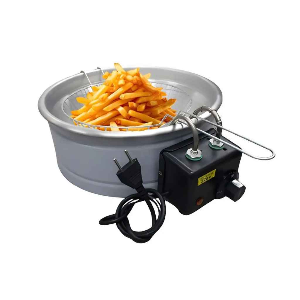Fritadeira Elétrica Redonda Industrial Inox Central Coifas Tacho 5L ...