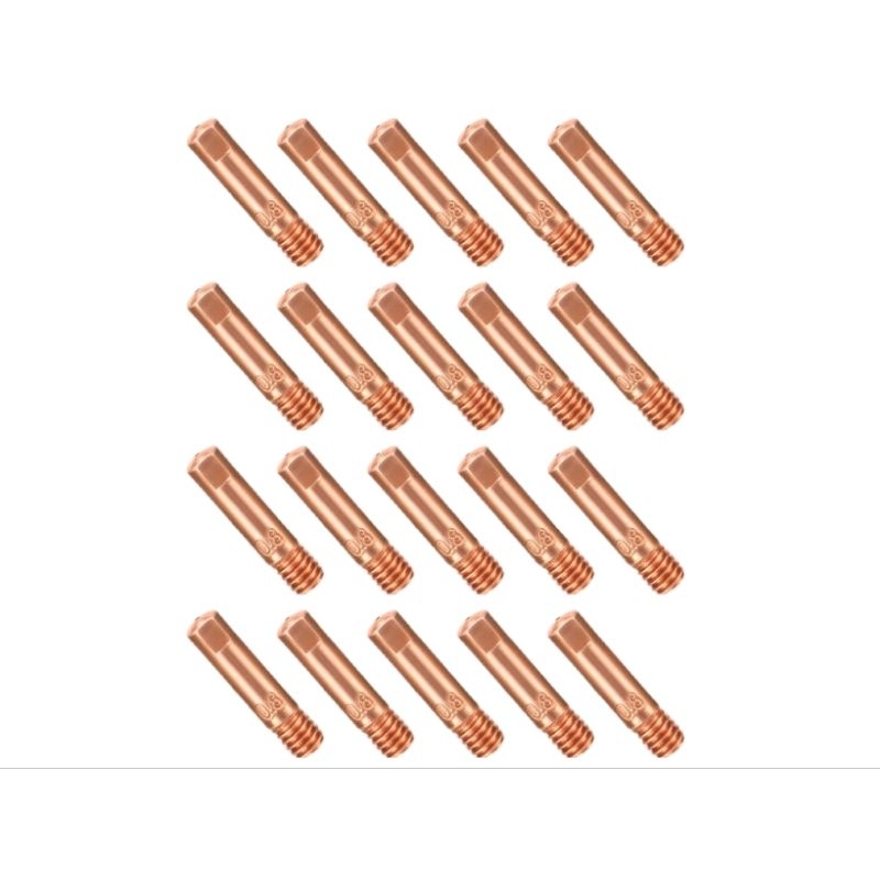 Kit 20 bico contato 0,8mm M6x25 15ak p/ tocha solda Mig/Mag | Shopee Brasil