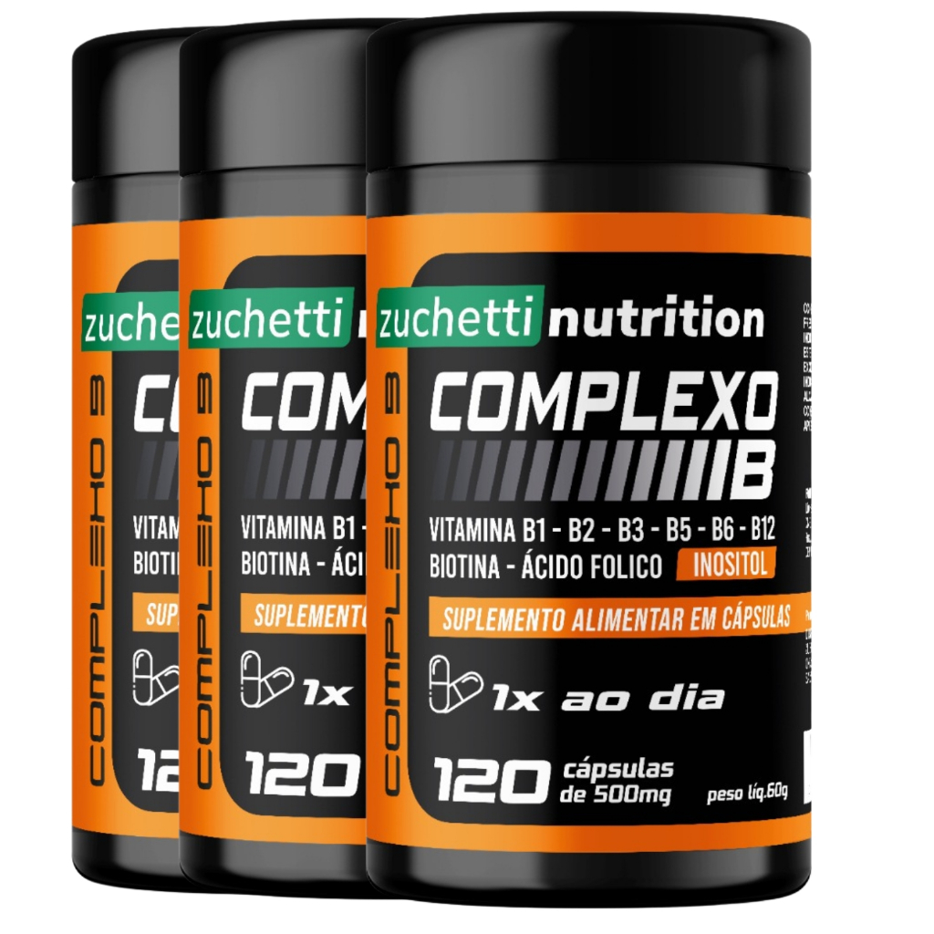 3 Potes Complexo B Concentrado 360 Capsulas Vitaminas B1 B2 B3 B5 B6 B7 ...