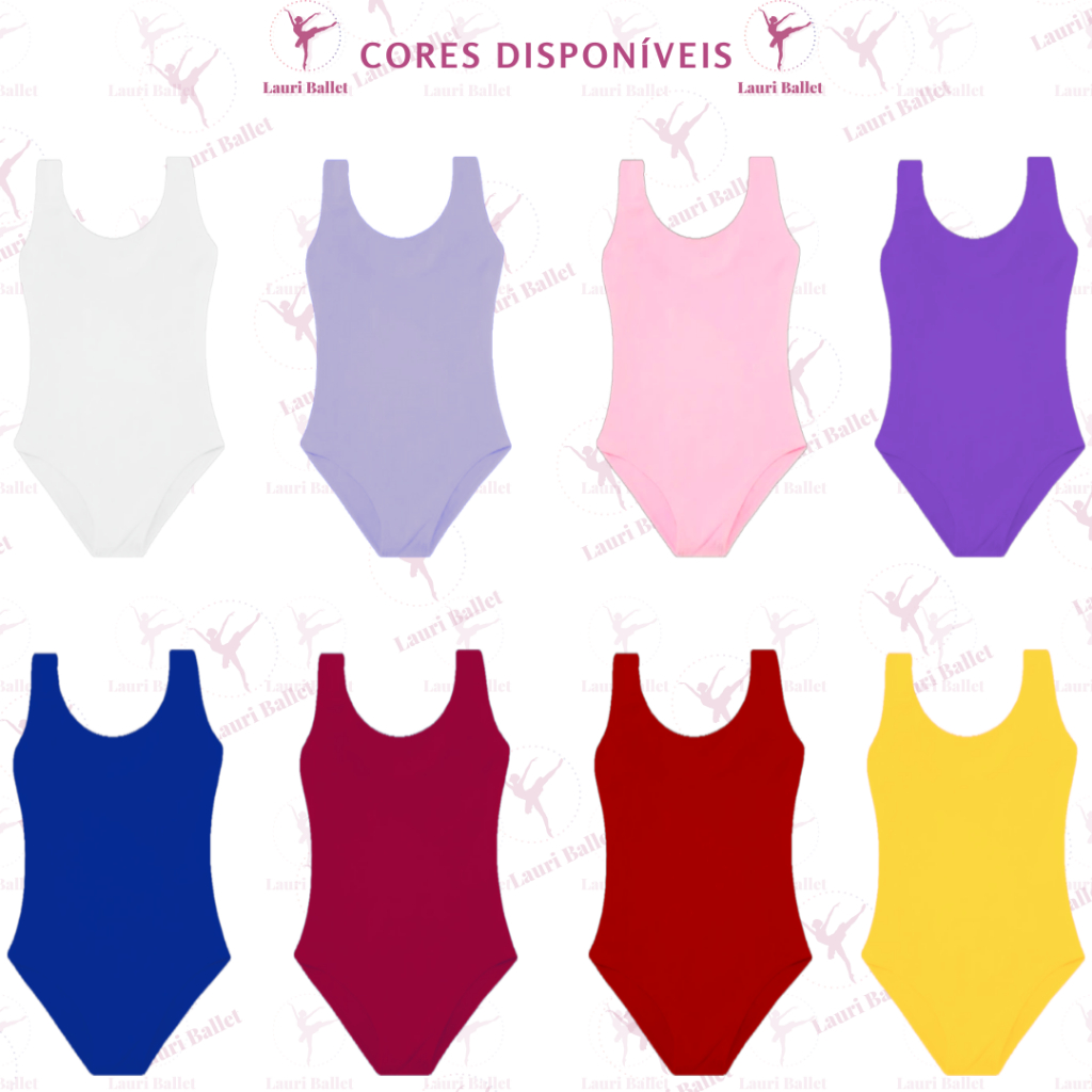 Collant Regata Em Suplex Coloridos Ballet Infantil/Juvenil - Para ...