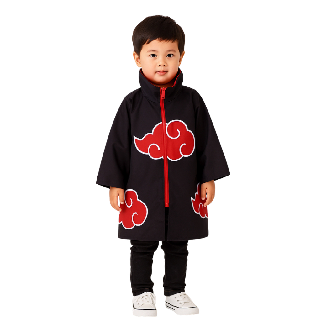 Capa Manto Da Akatsuki Fantasia Anime Naruto Cosplay Infantil Com Ziper ...