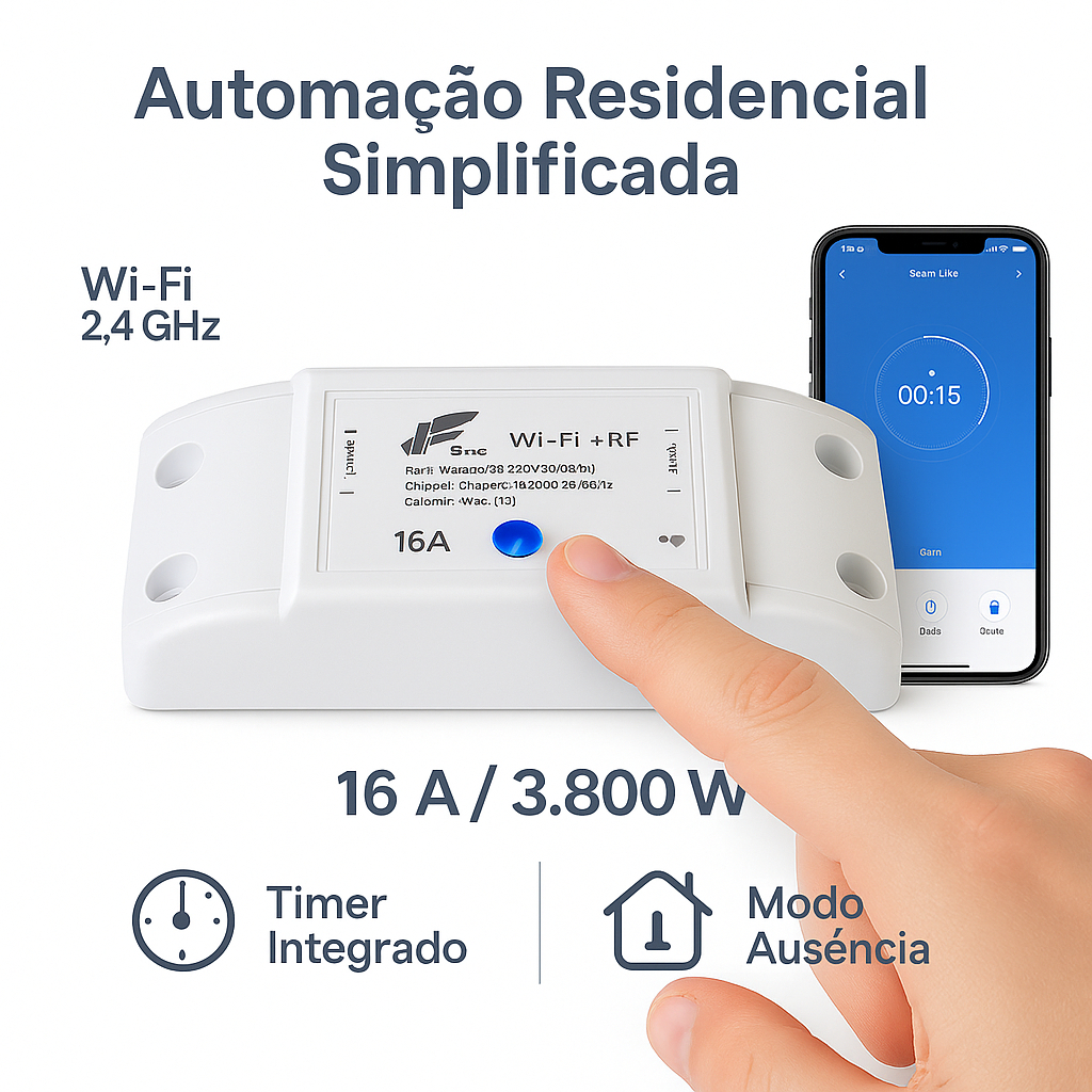 Interruptor Wi-fi Inteligente Alexa E Google Home Sonoff Wifi Jwcom ...