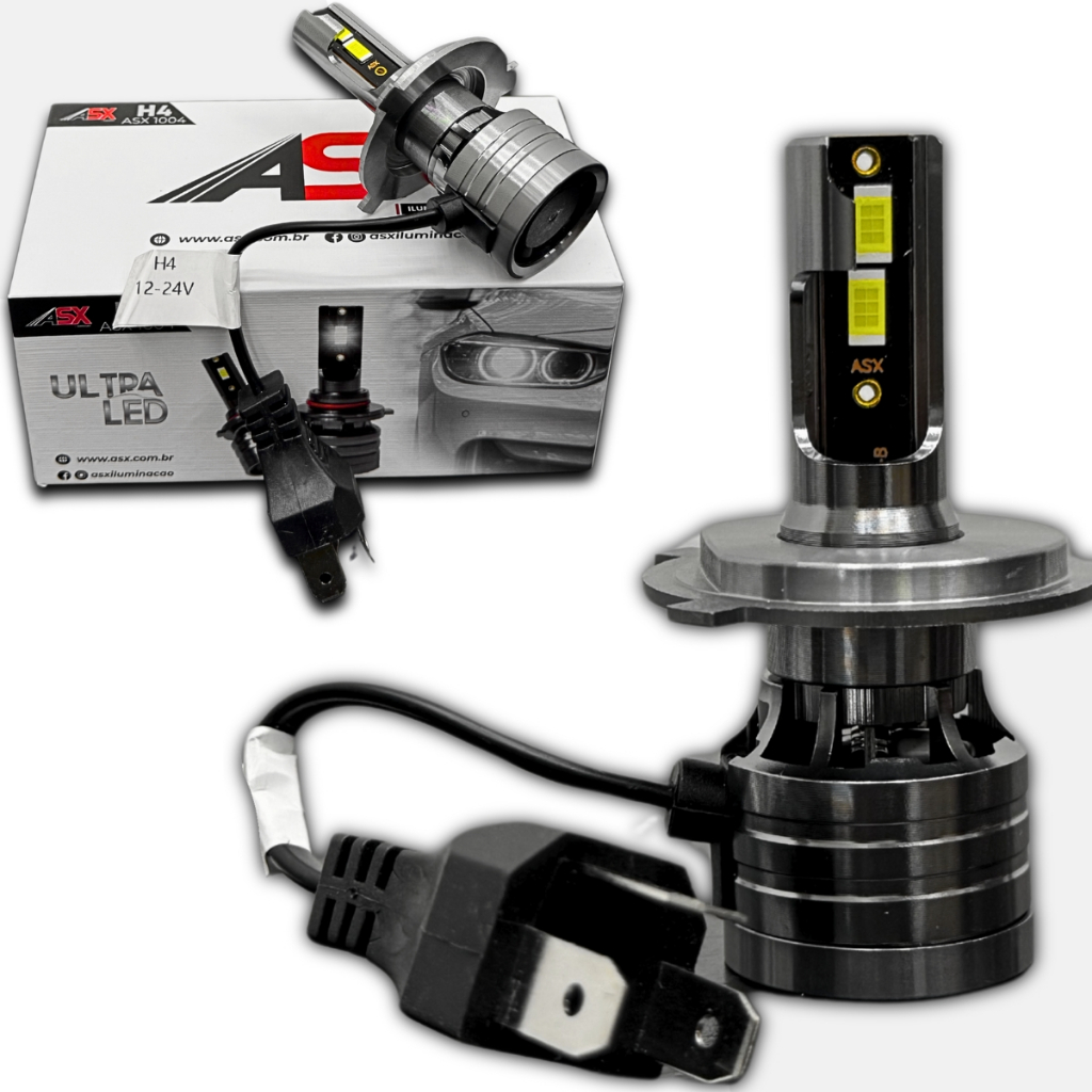Lampada Ultra Led H4 10000 lumens 70W 6000k Led Asx Branco Frio Bivolt 12-24v | Shopee Brasil
