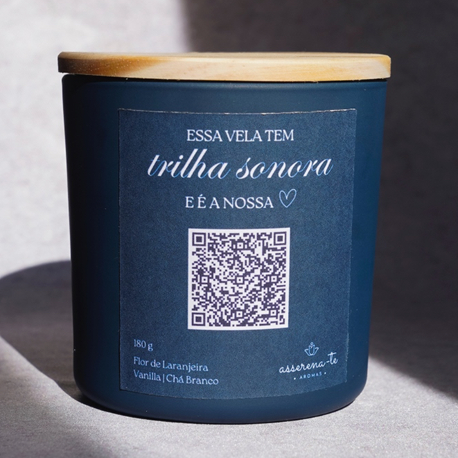 Vela Musical Aromática com QR Code | Presente Personalizado Asserena-te ...