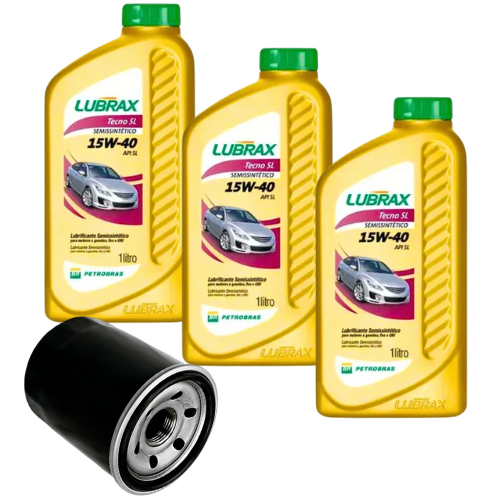 Kit Troca de Óleo 3 litros + filtro Lubrax 15w40 Semi-sintético FIAT ...