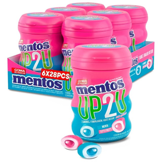CHICLETES MENTOS KIT COM 6 GARRAFAS 56GR UP2U TUTTI-FRUTTI E MINT SEM ...