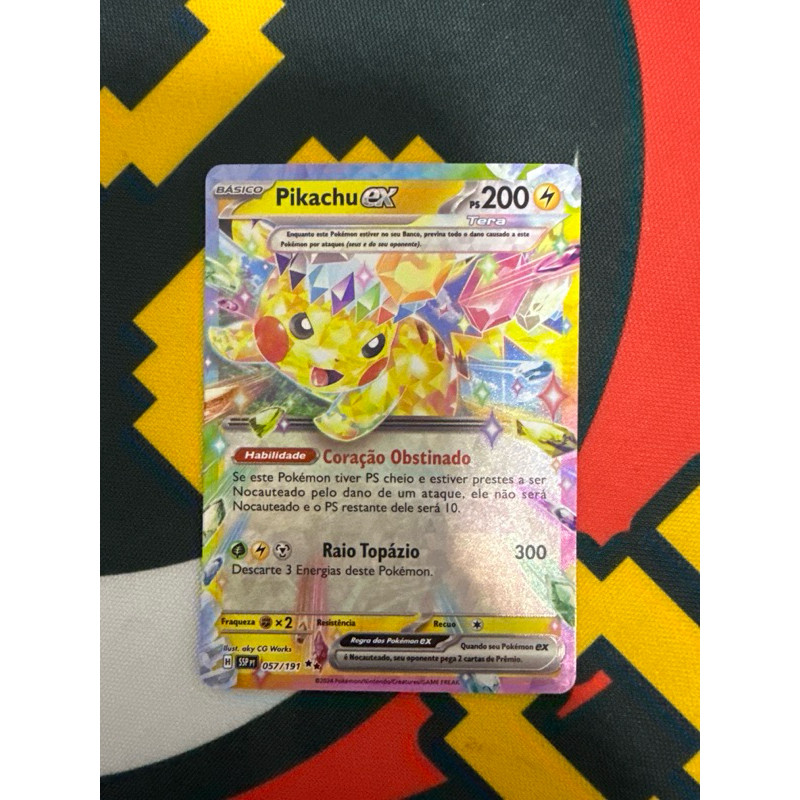 Cartas Pokémon Pikachu ex Tera original em português | Shopee Brasil