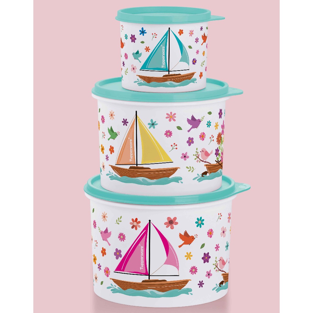 KIT 3 PEÇAS TUPPER CAIXA 2,4L + 1,7L + 500ML MAR DE FLORES - TUPPERWARE ...