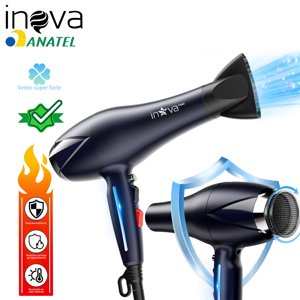 INOVA Secador de Cabelo Profissional 1400W Ion Secador De Cabelo ...