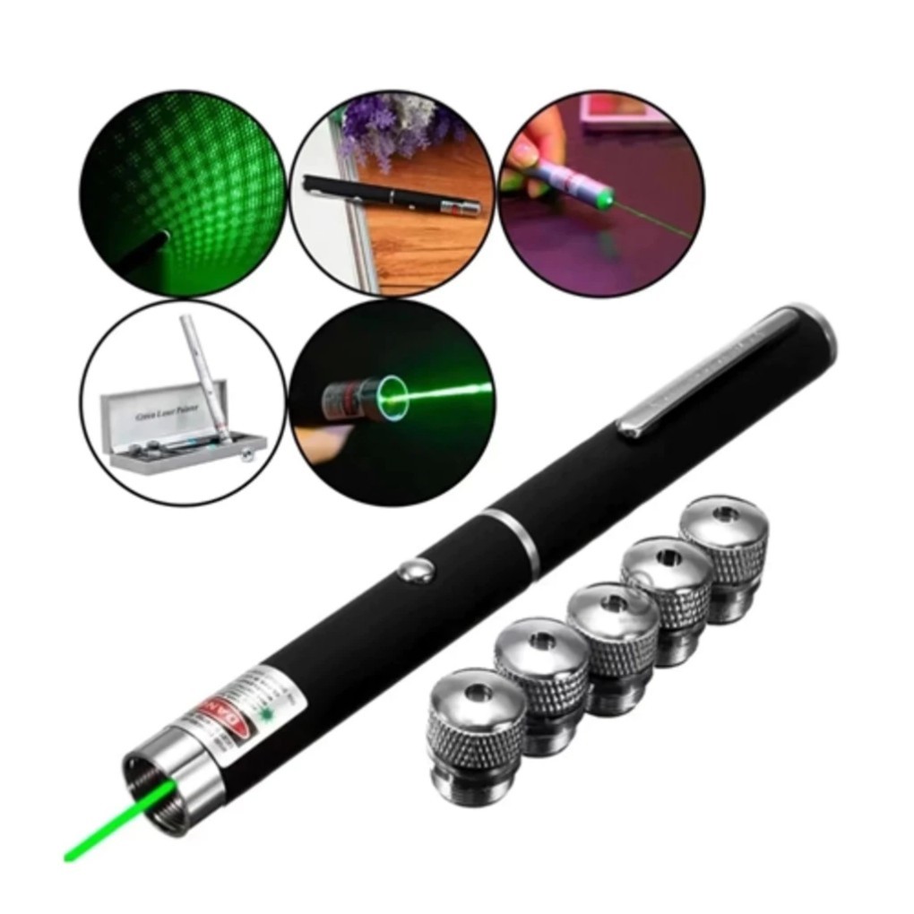 Nova Caneta Laser Pointer Verde Green Ultra Forte Com Longa Distância 5 ...
