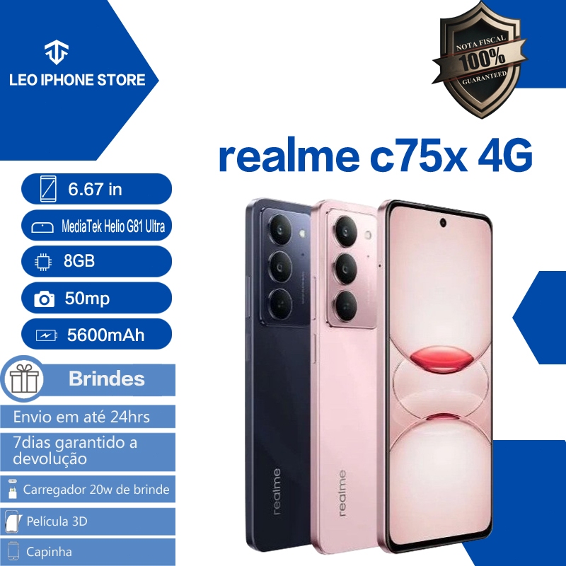 Celular Realme C75X 4G 8GB 256GB Versão Global Original Envio Imediato ...