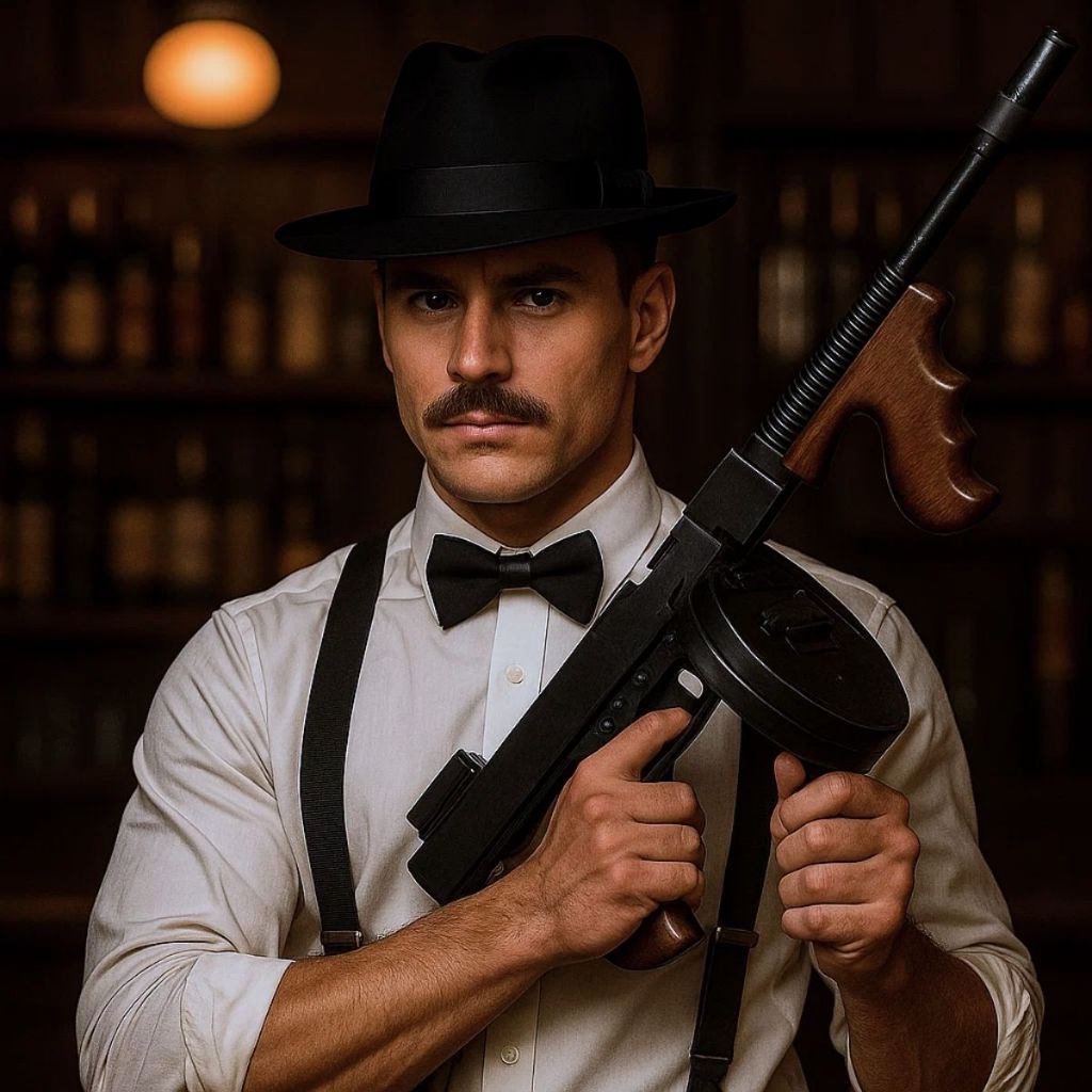 Fantasia Kit Gangster Mafioso Máfia Italiana Chapéu Gravata Suspensório ...