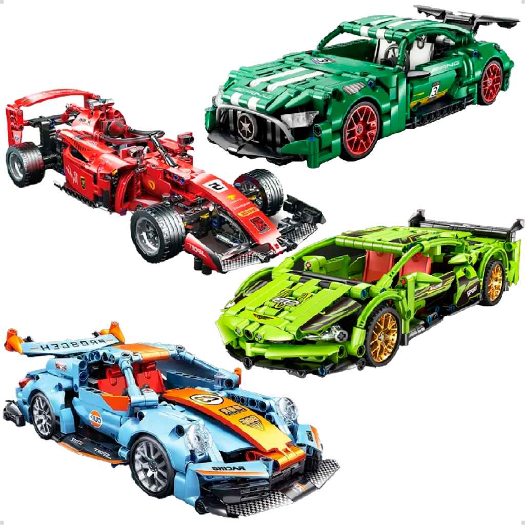 BLOCO DE MONTAR CARRO ESPORTIVO CARRINHO DE CONSTRUIR | Shopee Brasil