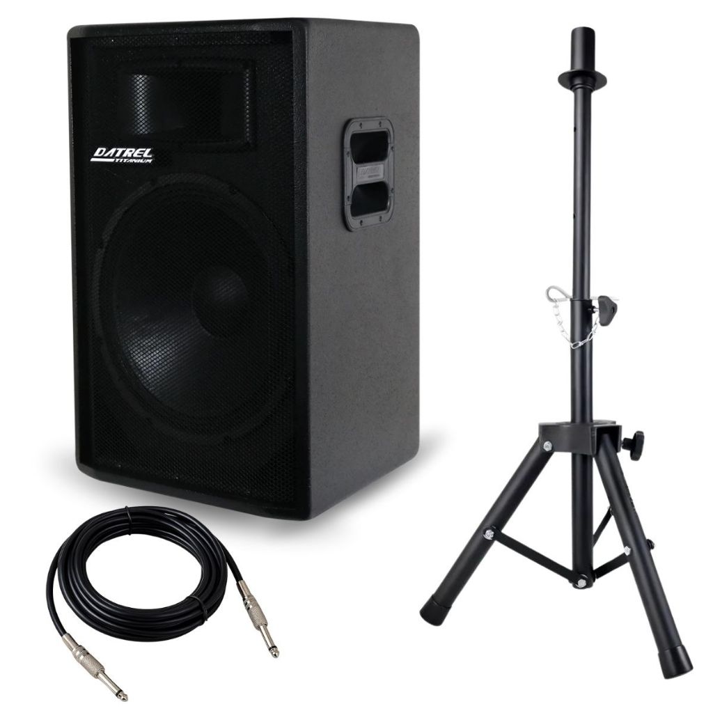 Kit Caixa Som Datrel 500W Ativa 15 Polegadas Driver Titanium Profissional Acustica Amplificada ...