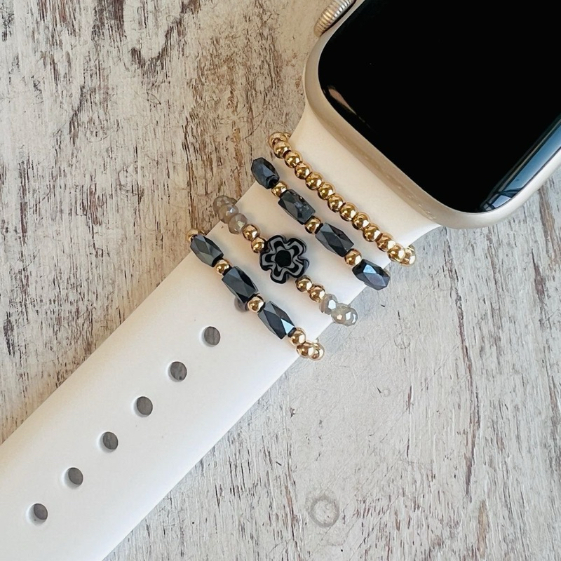 3 Pulseiras Personalizadas para Smartwatch com Miçangas e Pingente ...