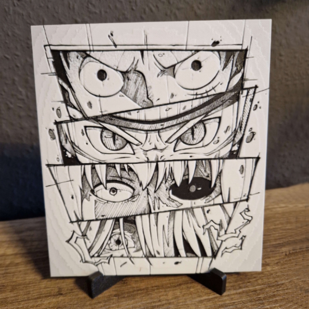 Quadro Decorativo Hueforge Anime Luffy Naruto Ken Kaneki Satoru Gojo ...